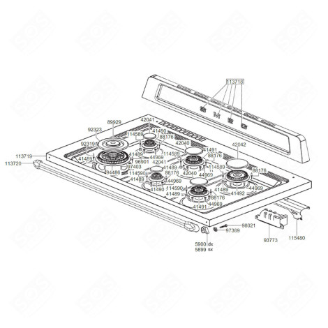 Taque (repère 113719) SMEG 205617930