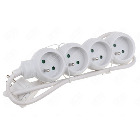 Prise mult.blanc+cordon 3m 4x16 a. emballe .TOUTES MARQUES 44014